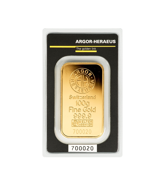 Argor-Heraeus Gold Bar - Circulated in good condition - 100 g